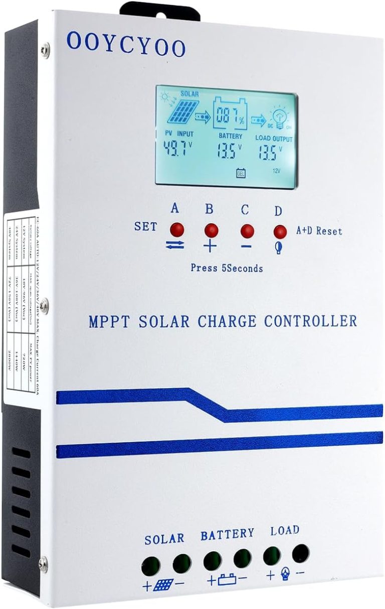 OOYCYOO 60A MPPT Solar Charge Controller – 160 V Input, Multi-Battery ...