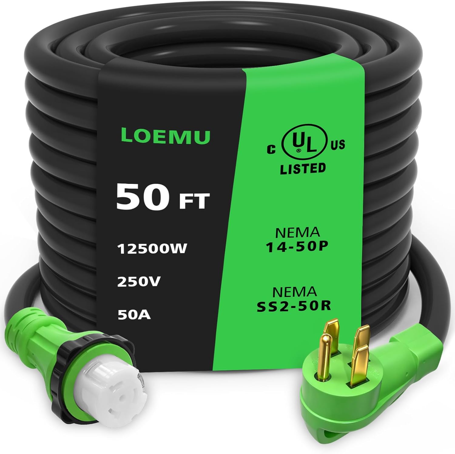 LOEMU 50 Amp Generator Cord Review 50FT Heavy Duty Power Cable ...