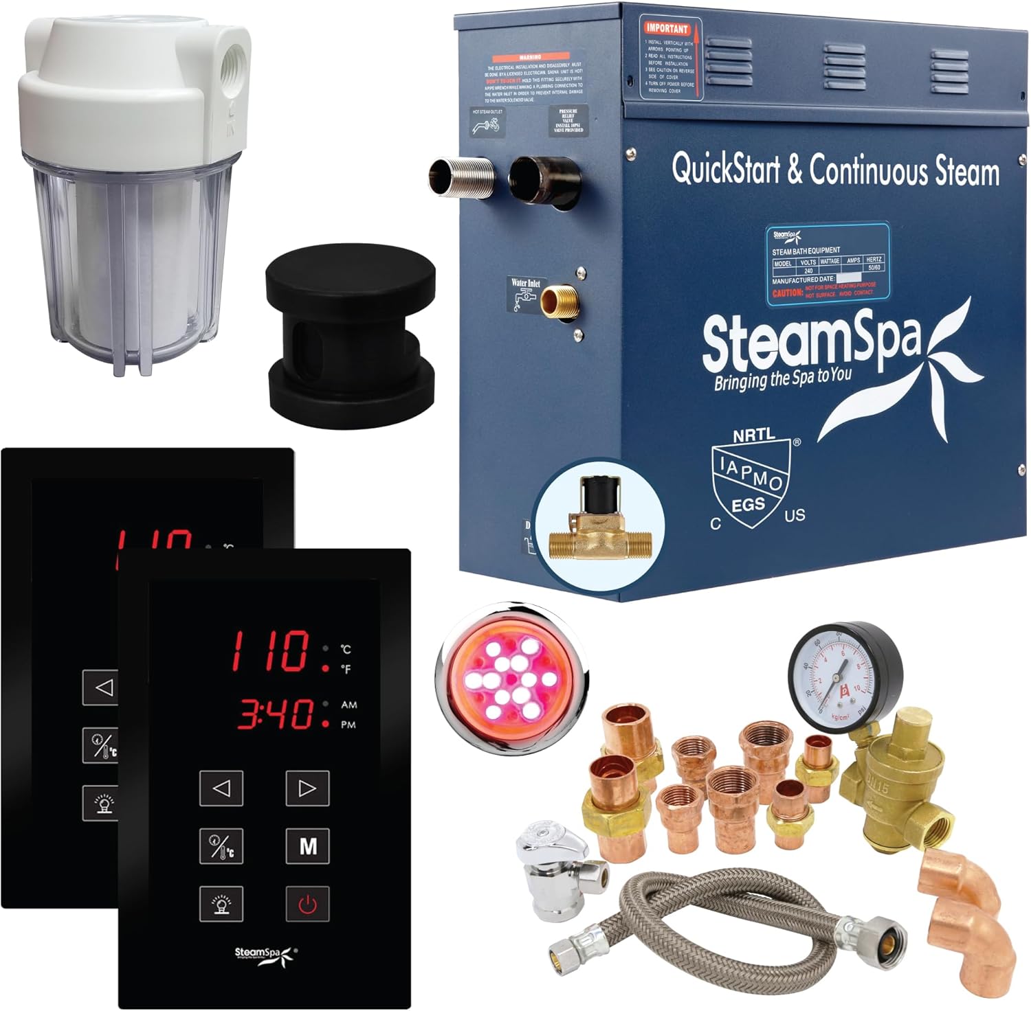 SteamSpa Executive 7.5 KW Review – Premium Steam Generator Kit ...